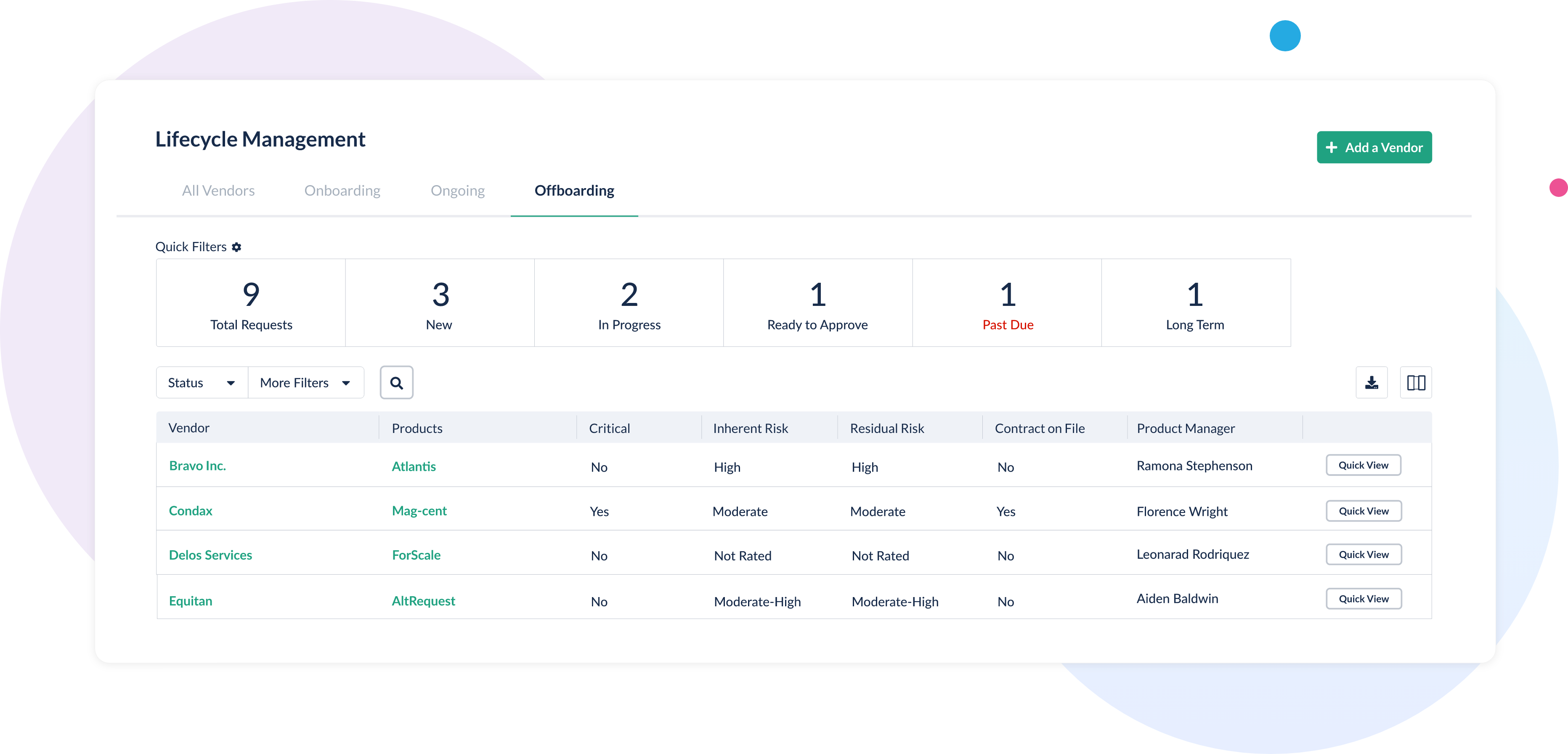 Vendor Offboarding Workspace Software